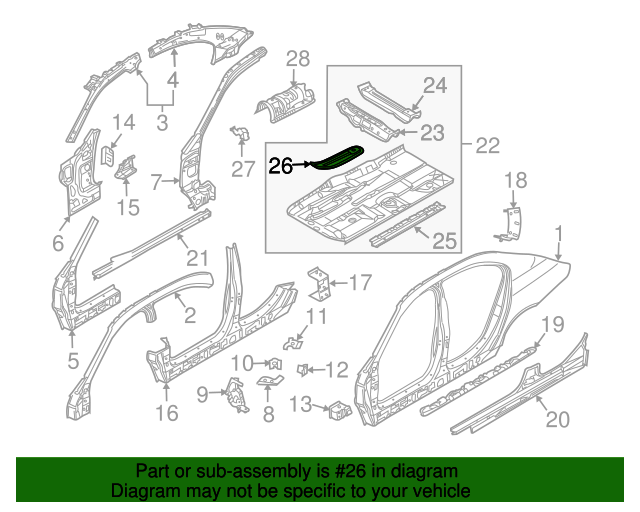 41127111204 - 2004-2010 BMW Side Reinforced (41-12-7-111-204) | BMW of ...