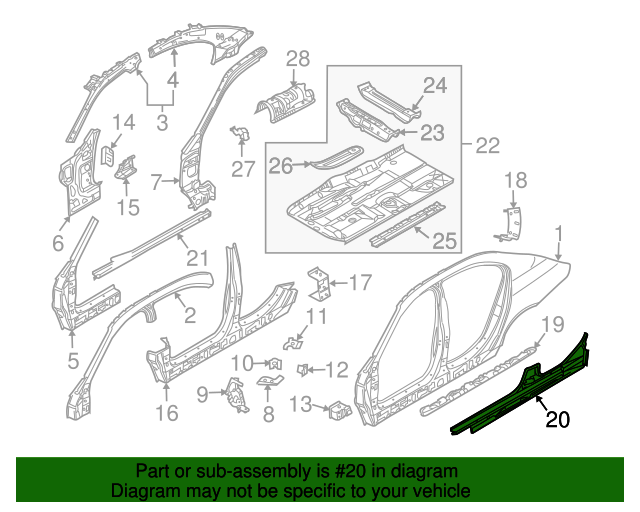 41127111294 - 2004-2010 BMW Side Member (41-12-7-111-294) | BMW of ...