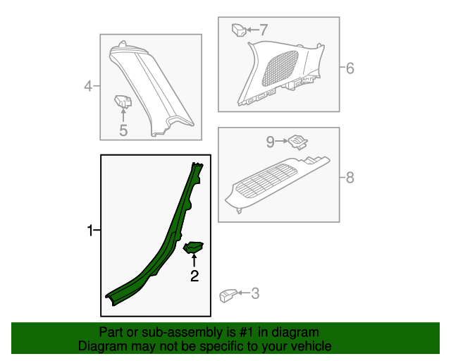 80A-867-767-A-4PK - Lower Pillar Trim 2018-2024 Audi | Audi OEM Parts