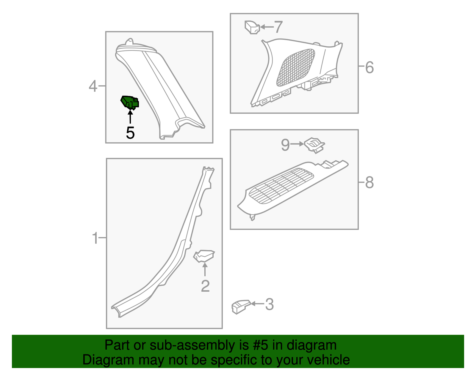 1998-2025 Audi Body A-Pillar Trim Panel Clip 4A0-867-276-A | Audi Midwest