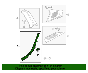 80A-867-767-A-4PK - Lower Pillar Trim 2018-2023 Audi | Audi OEM Parts