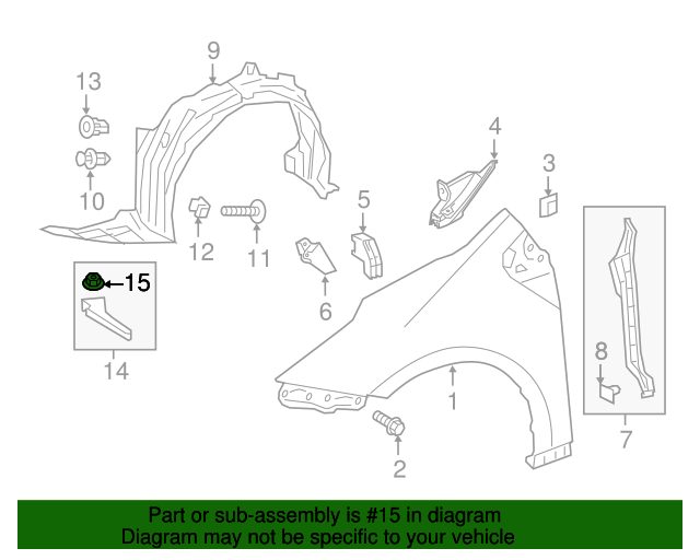 Liner Extension Retainer - Toyota (53879-17020) | Toyota Parts