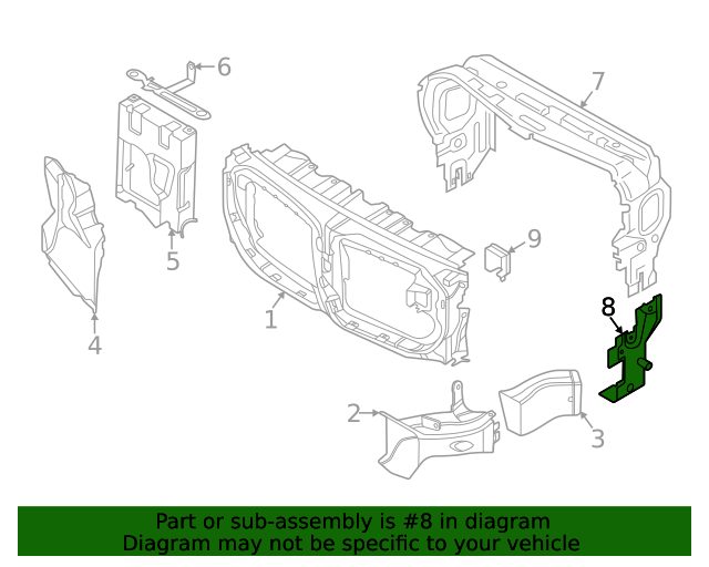 2020-2024 BMW Air duct radiator bottom left 51-74-8-090-943 ...