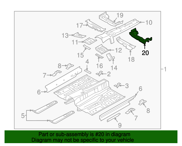 2017-2019 Genesis G90 Cross-member Left-hand 65175-D2000 | OEM Parts Online