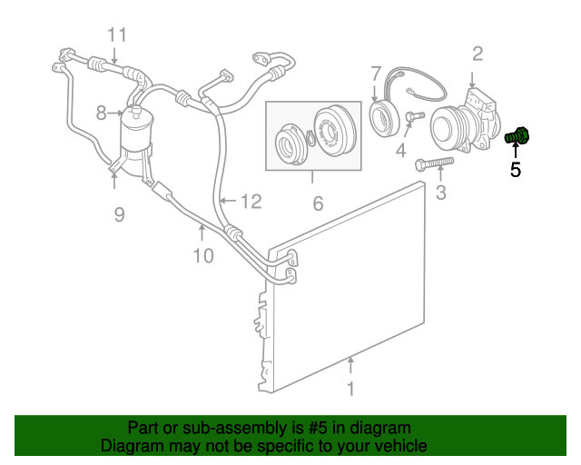 1999-2013 Mopar Compressor Mount Bolt 6102047AA | QuickParts
