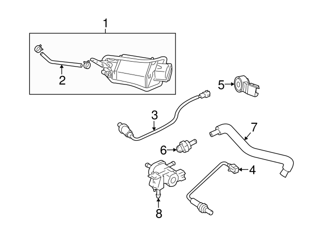 2009-2013 Toyota Matrix Genuine Toyota Evaporative Emissions System ...