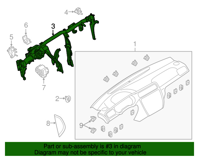 2011-2018 Volkswagen Jetta Reinforced Beam 5C7-857-017-N | VW Direct Parts