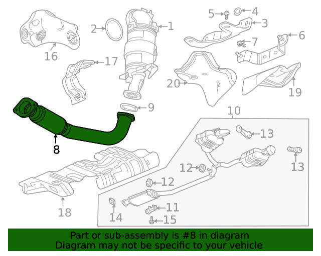2020-2024 GM Exhaust Front Pipe 84939875 GM | GMPartsDirect.com