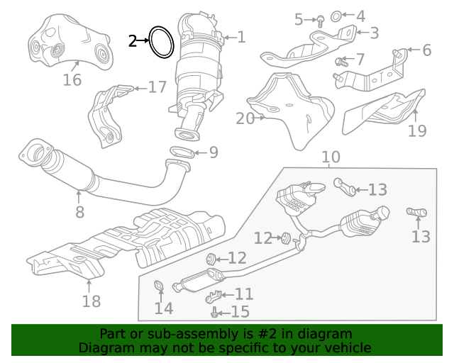 2019-2021 GM Mnfd W/Converter Gasket 55502444 | TascaParts.com