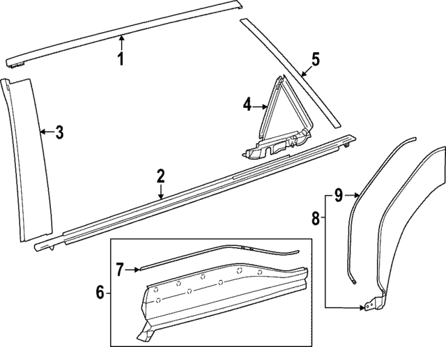 75765-42020 - Rear Molding 2023-2024 Toyota bZ4X | Longo Toyota Parts