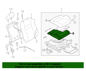 SU003-04383 - Seat Cushion Pad - 2014-2020 Toyota | Nucar Toyota Parts