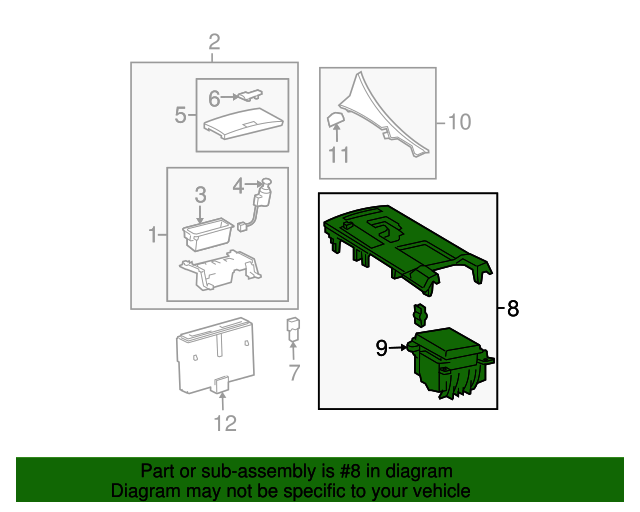 2014-2015 Lexus Console Panel 58804-53400-C0 | OEM Parts Online