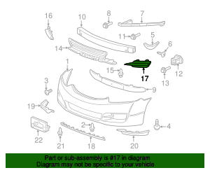71108-SVA-A50ZA - Grille L Front Bumper (Lower) *B536P* (Royal Blue ...