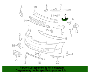 71198-SVA-A00 - Spacer L Front Bumper - 2006-2011 Honda Civic | Genuine ...