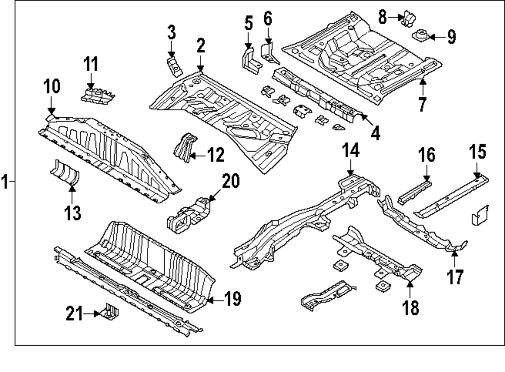 Hyundai - 65522-BF000 - Floor Extension - 2024-2025 Hyundai Kona ...