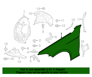 41355a54757 - Side Panel Front Left 414051 (41-35-5-A54-757) | BMW of ...