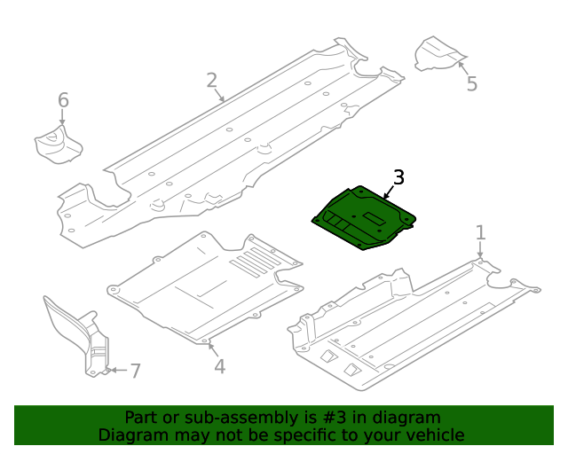 95B-825-370-H - Center Shield 2019-2024 Porsche Macan | AutoNation Parts