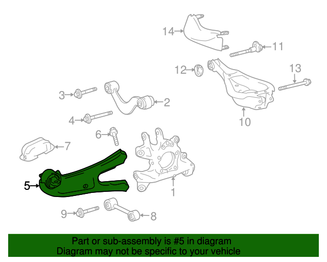 48760-0E050 - Trailing Arm 2010-2015 Lexus | Lexus Parts Outlet