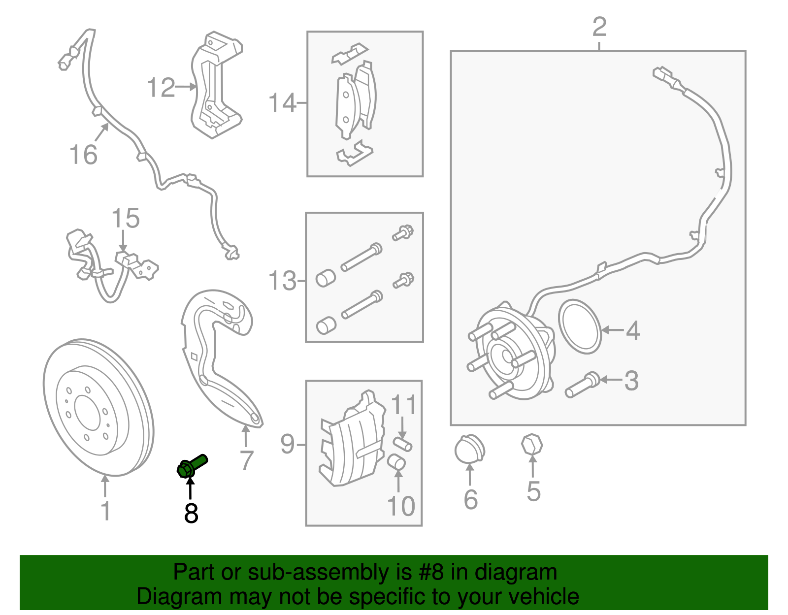 1997-2009 Ford Disc Brake Caliper Bracket Mounting Bolt -W710862-S439 ...