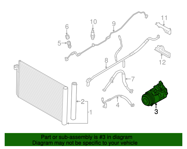 64-52-9-165-808 - Compressor - 2011 BMW 528i | Buy BMW Parts Now