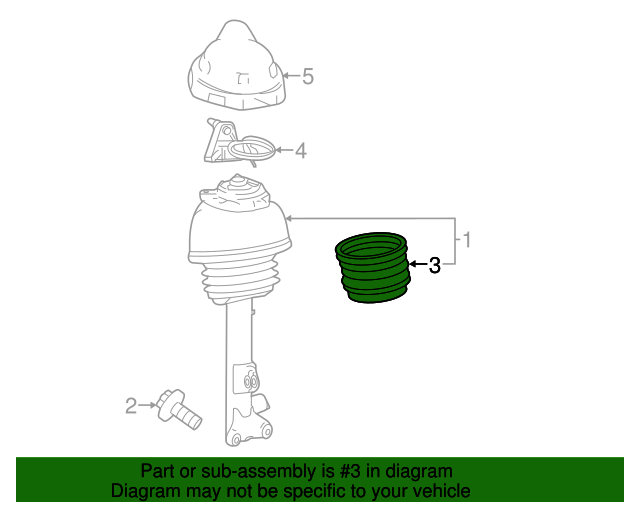 212-323-05-92 - Suspension Strut Bellows 2010-2018 Mercedes-Benz ...
