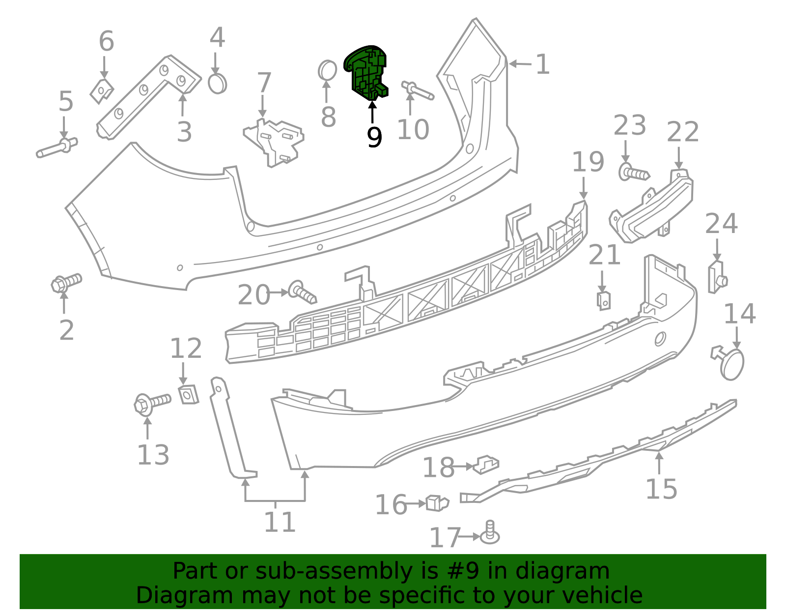 84352228 - Rear Passenger Side Bumper Fascia Tail Lamp Opening Bracket ...