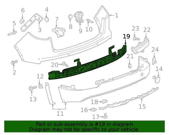 84604952 - Rear Bumper Fascia Energy Absorber 2019-2020 Buick Envision ...