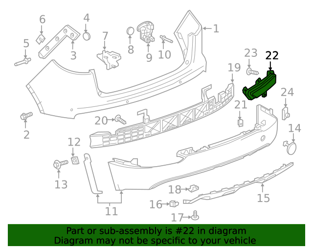84340080 - Rear Passenger Side Fascia Auxiliary Signal Lamp 2019-2020 ...