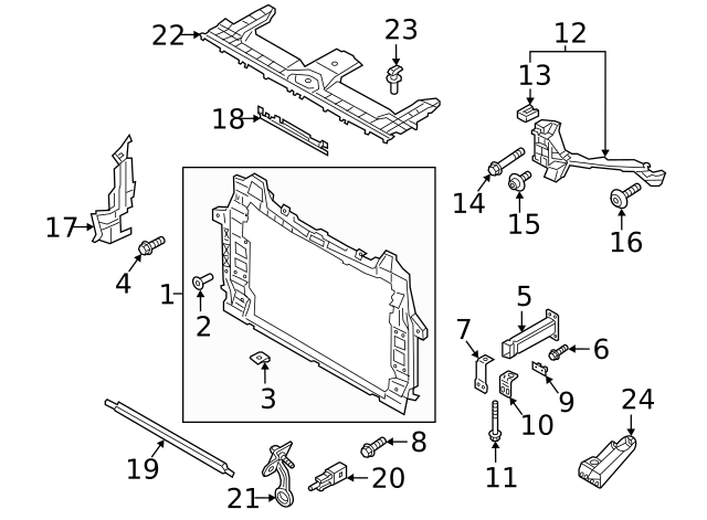 2019-2024 Audi Radiator Support 4M0-805-594-F | OEM Parts Online