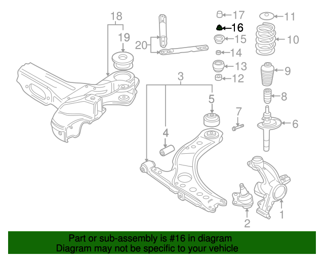 1997-2006 Audi Top Nut N-903-536-04 | Audi USA Parts