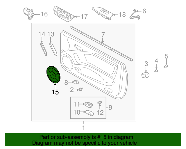 82770-2C020 - Speaker Grille - 2003-2008 Hyundai Tiburon | World OEM ...