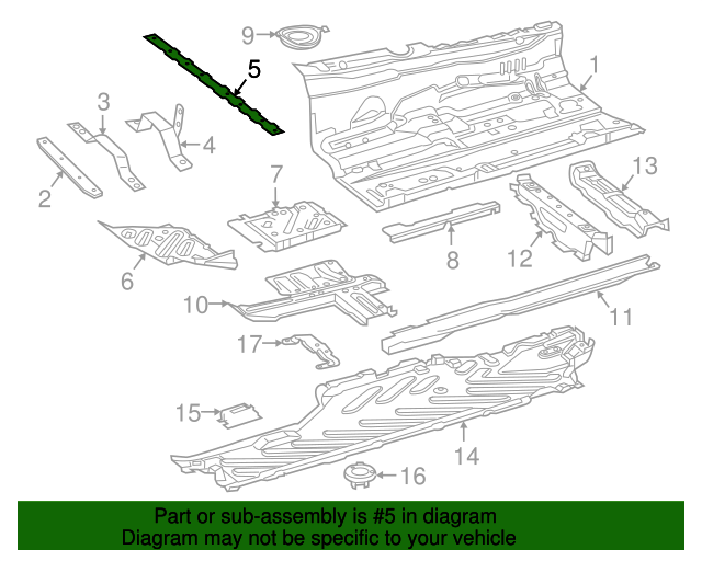206-618-43-00 - Floor Pan Reinforcement 2022-2023 Mercedes-Benz C 300 ...