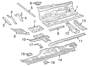 206-616-03-00 - Floor Pan Reinforcement 2022-2023 Mercedes-Benz C 300 ...