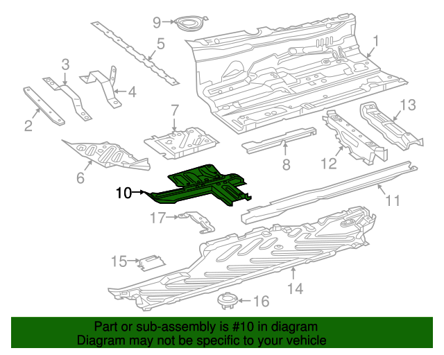 2022-2023 Mercedes-Benz C 300 Floor Side Rail Reinforcement 206-610-14 ...
