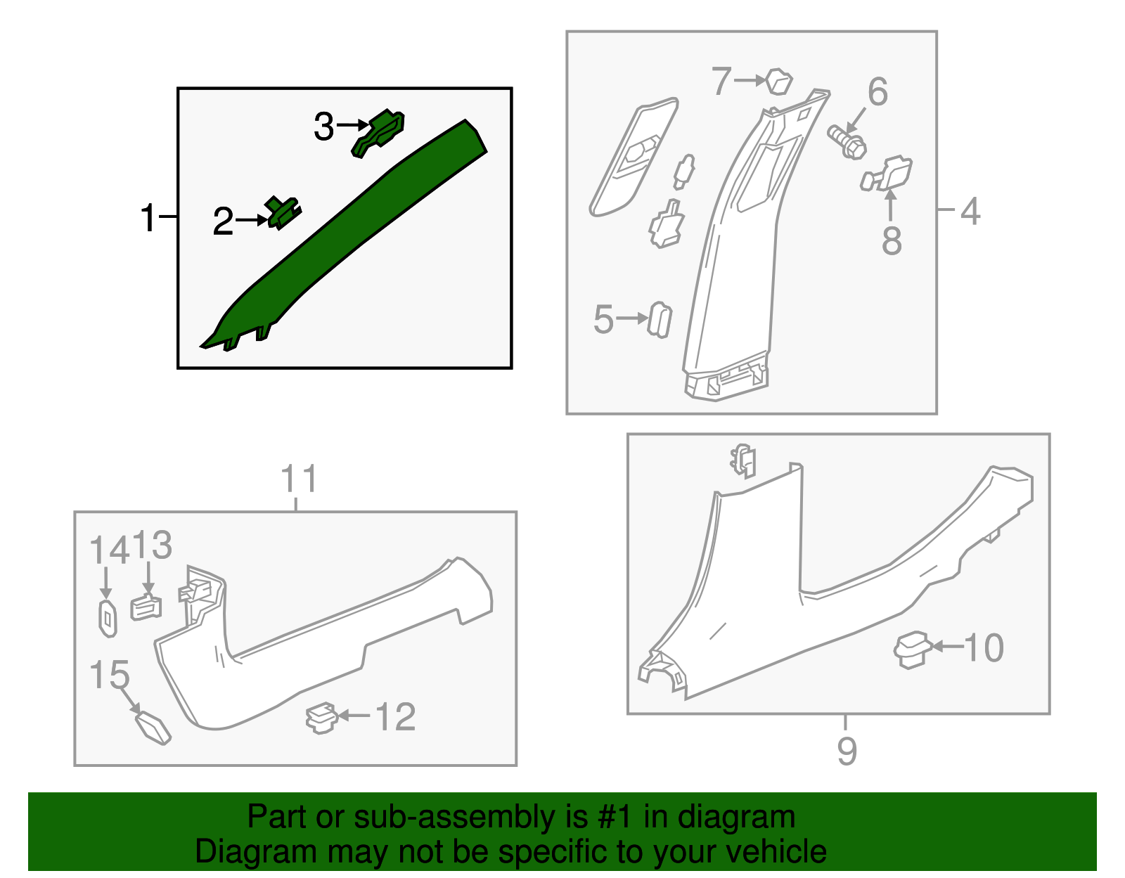 2014-2020 Chevrolet Impala Windshield Pillar Trim - Driver's Side (LH ...