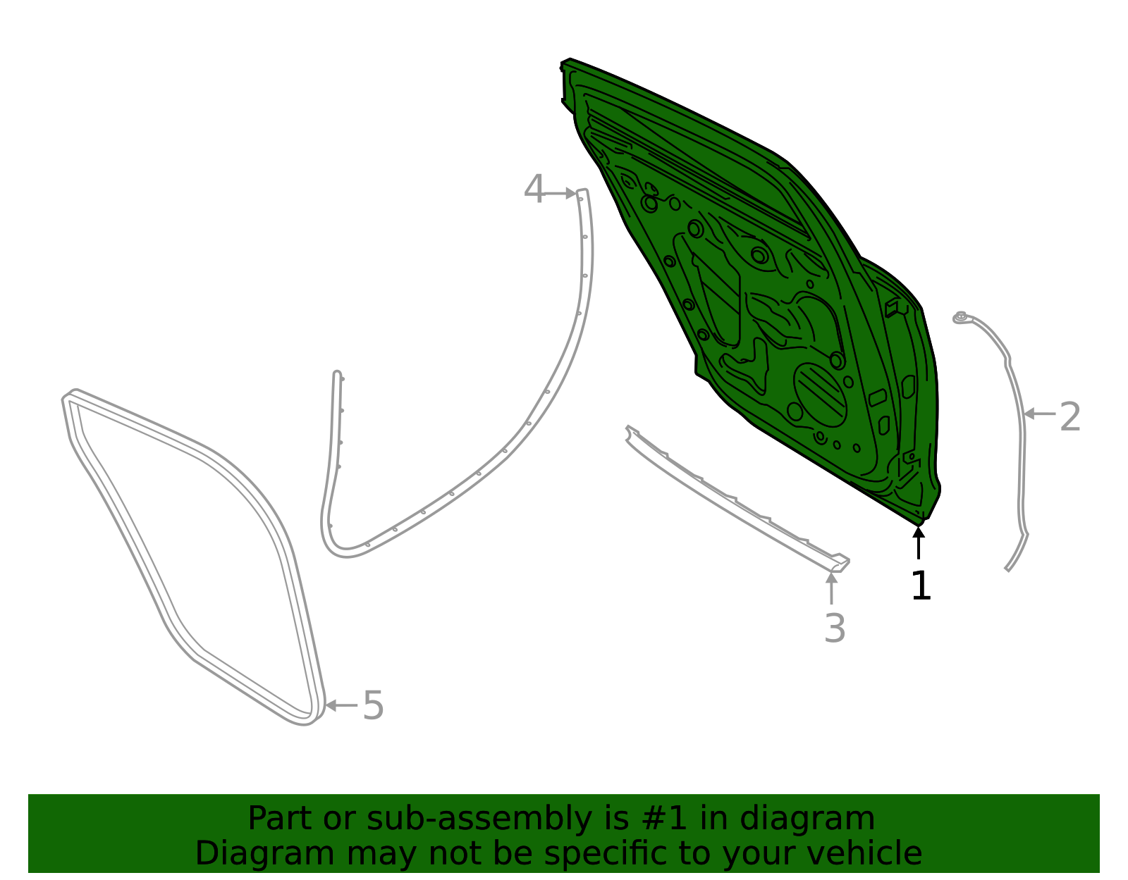 2020-2024 Porsche Taycan Door Shell 9J1-833-051-AY-GRV | OEM Parts Online