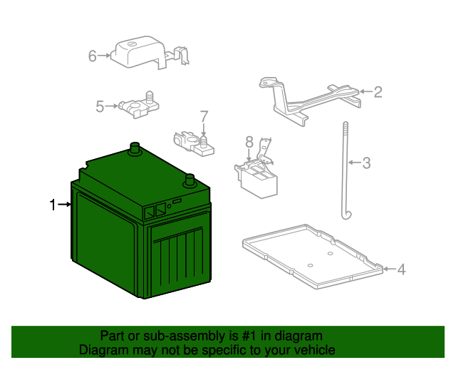28800-31550 - Vehicle Battery - 2017-2019 Toyota Highlander | Sparks Parts