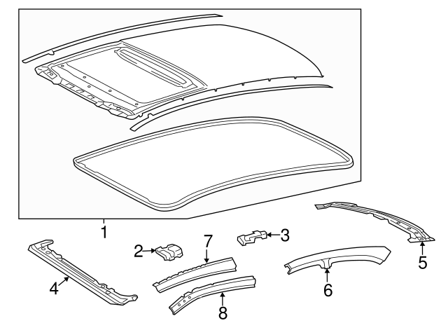 2013-2018 Lexus Roof Panel Bracket 63244-33090 | AutoNationParts.com