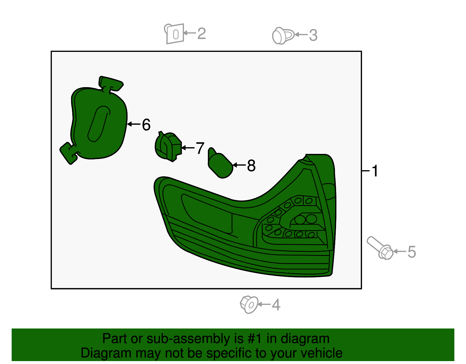 Genuine Toyota Tail Lamp Assembly part# 81550-08040 for 2011-2020 ...