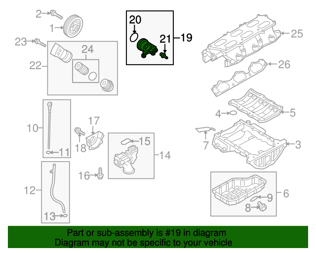 2010-2015 Hyundai Genesis Coupe Oil Filter Housing 21160-3C700 | QuirkParts