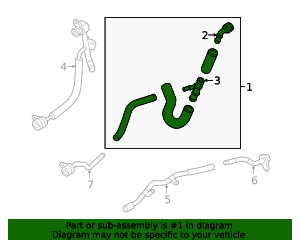 5Q0-122-073-AB - HVAC Heater Hose 2015-2022 Volkswagen ...
