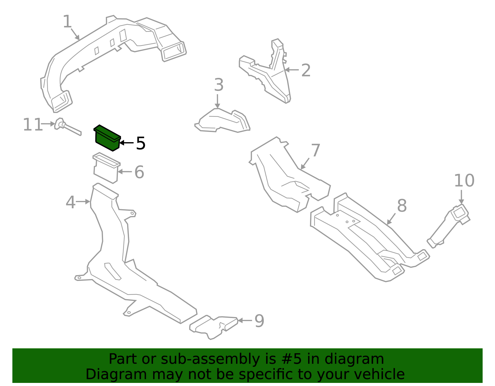 64-11-7-943-714 - Adapter, air duct, rear section, right 2019-2025 BMW ...