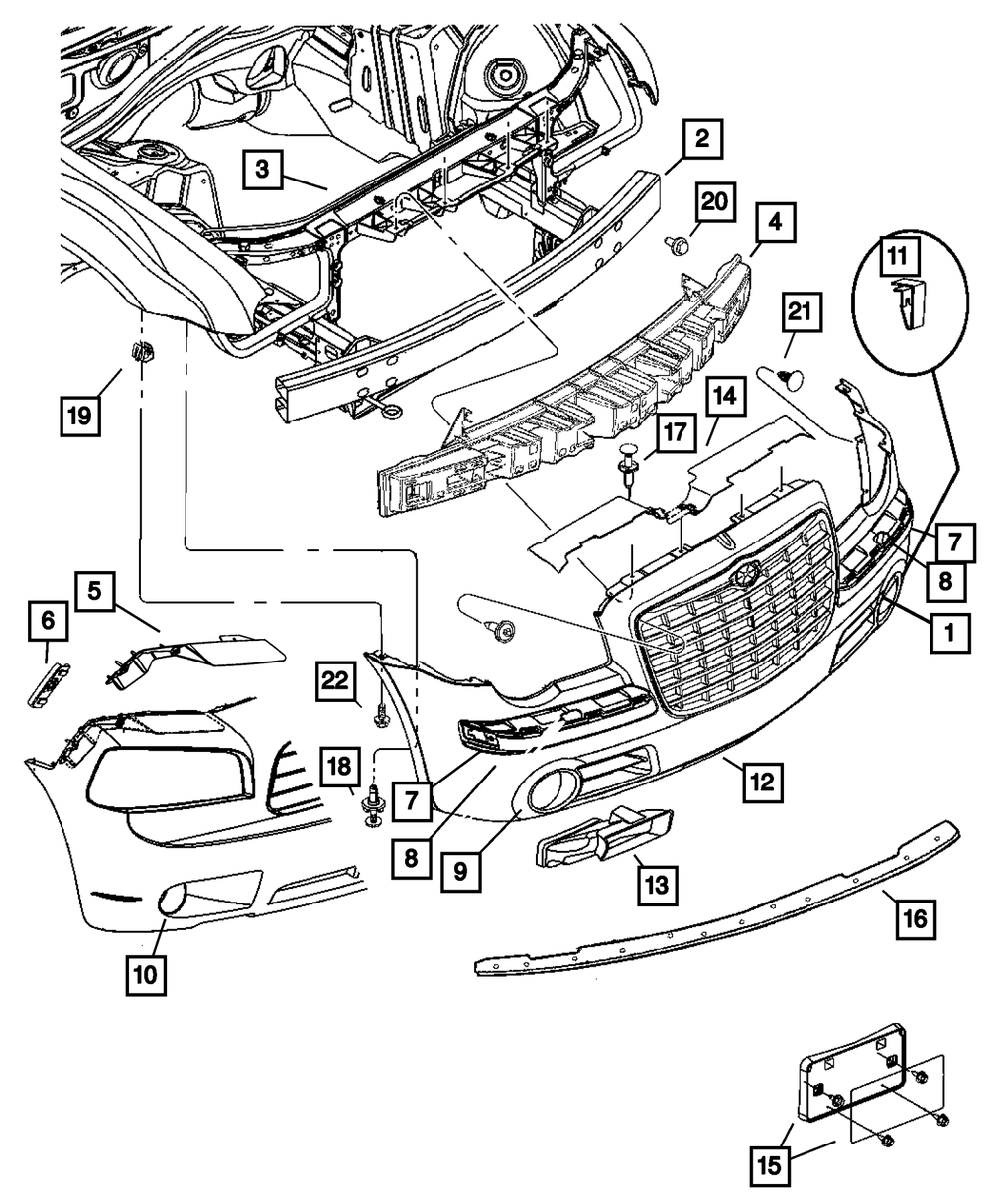 2005-2010 Chrysler 300 Front Fascia 4805773AD | Mopar.com National eStore