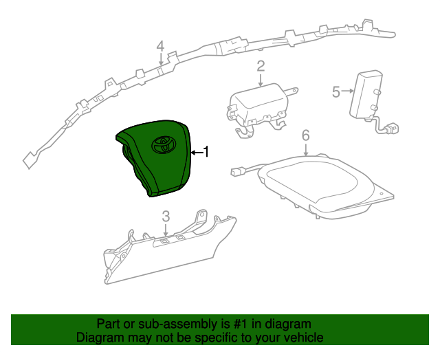 45130-0R042-C0 - Driver Air Bag - 2013-2018 Toyota RAV4 | Nucar Toyota ...