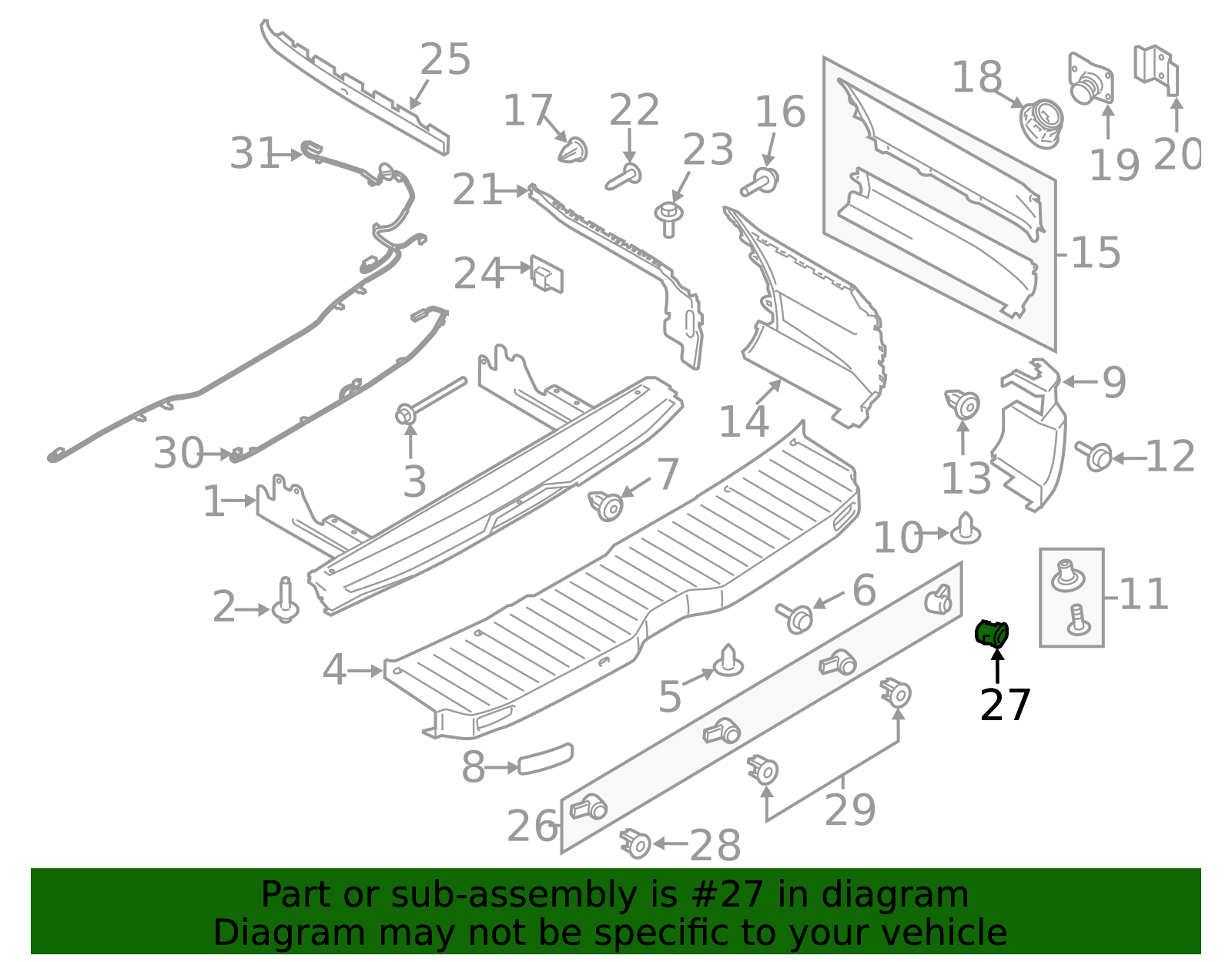 DT1Z-15K861-G - Reverse Sensor Retainer 2014-2019 Ford | AutoNation Parts