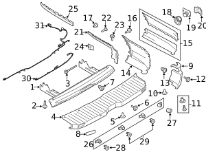 BK3Z-16758-AC - Bumper Cover Support Rail Insulator 2015-2024 Ford ...