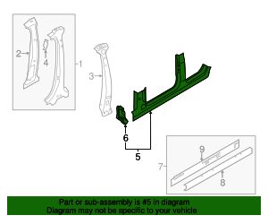 2013-2016 Audi allroad Rocker Panel 8K9-809-848-AA | Audi OEM Parts