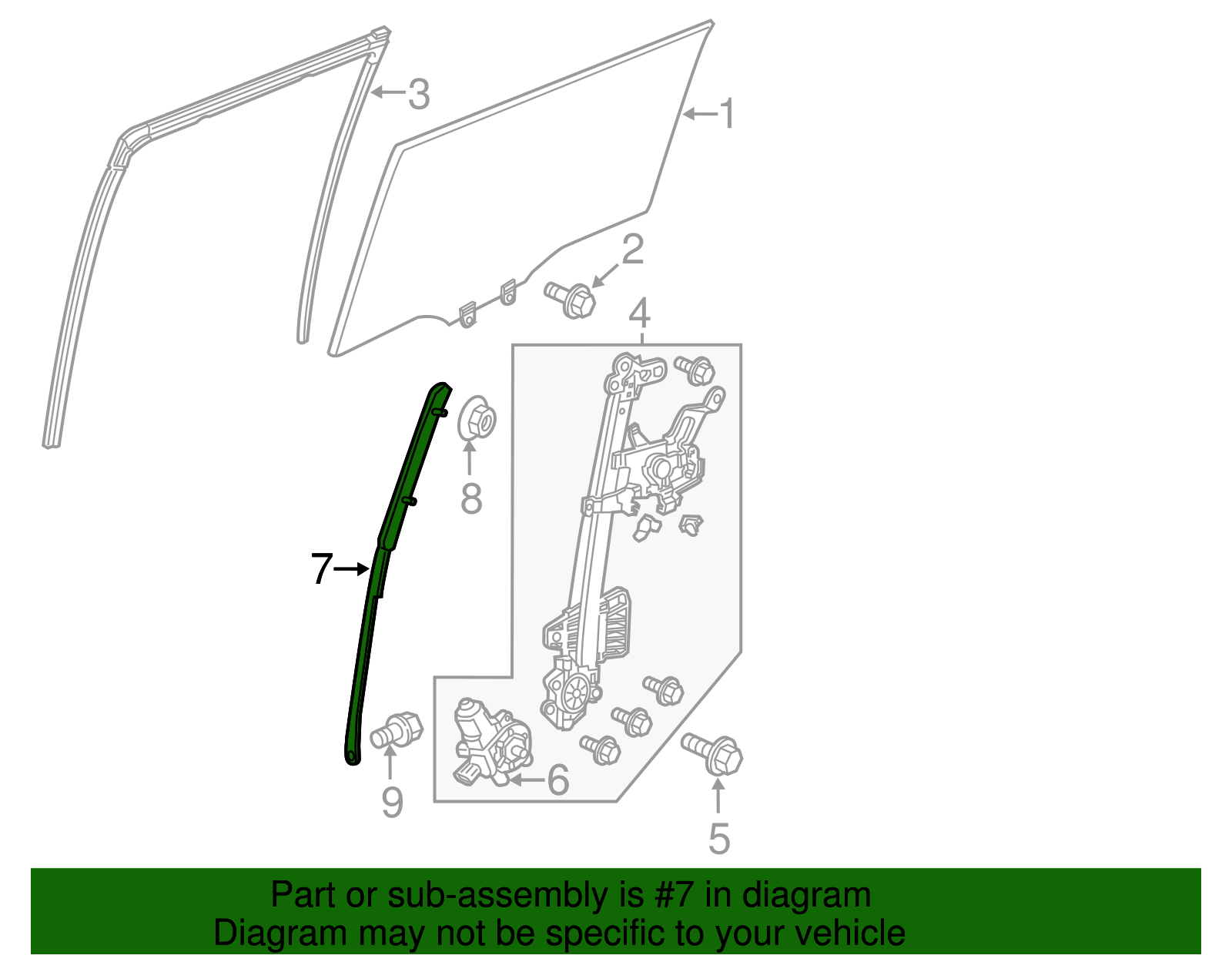 72771-TK8-A01 - 2011-2017 Honda Odyssey - Sash L Rear Slide Door ...