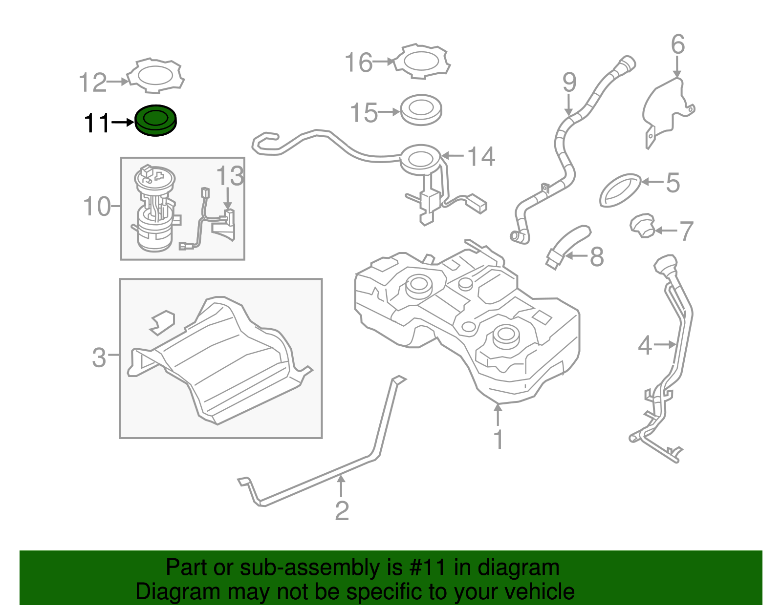 2015-2025 Nissan Fuel Pump Tank Seal 17342-4BA1A | OEM Parts Online