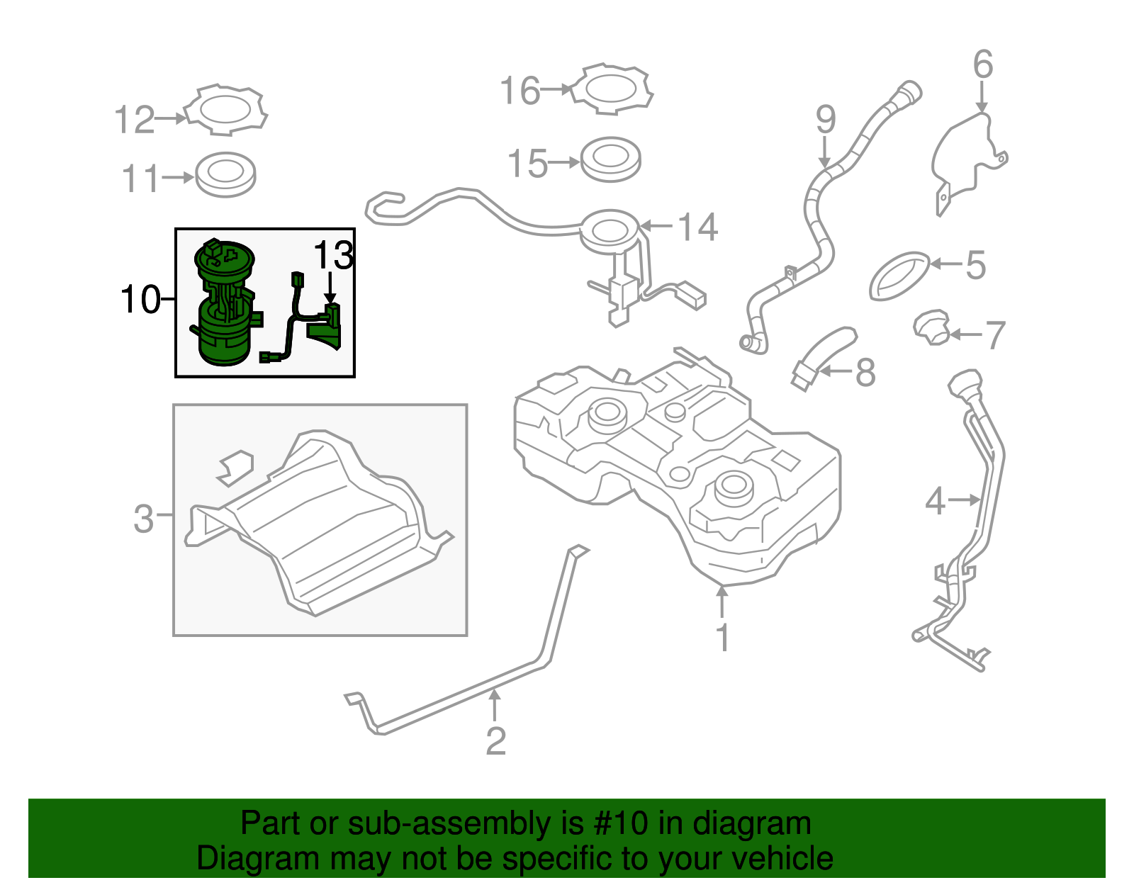 2014-2020 Nissan Rogue Fuel Pump 17040-4BA0C | My Nissan Part